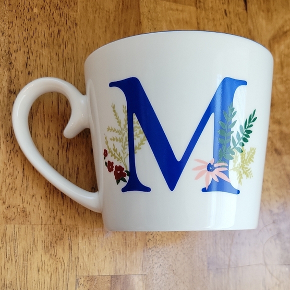 Opalhouse | Dining | Opalhouse Floral Monogram Mug Letter M Blue And ...
